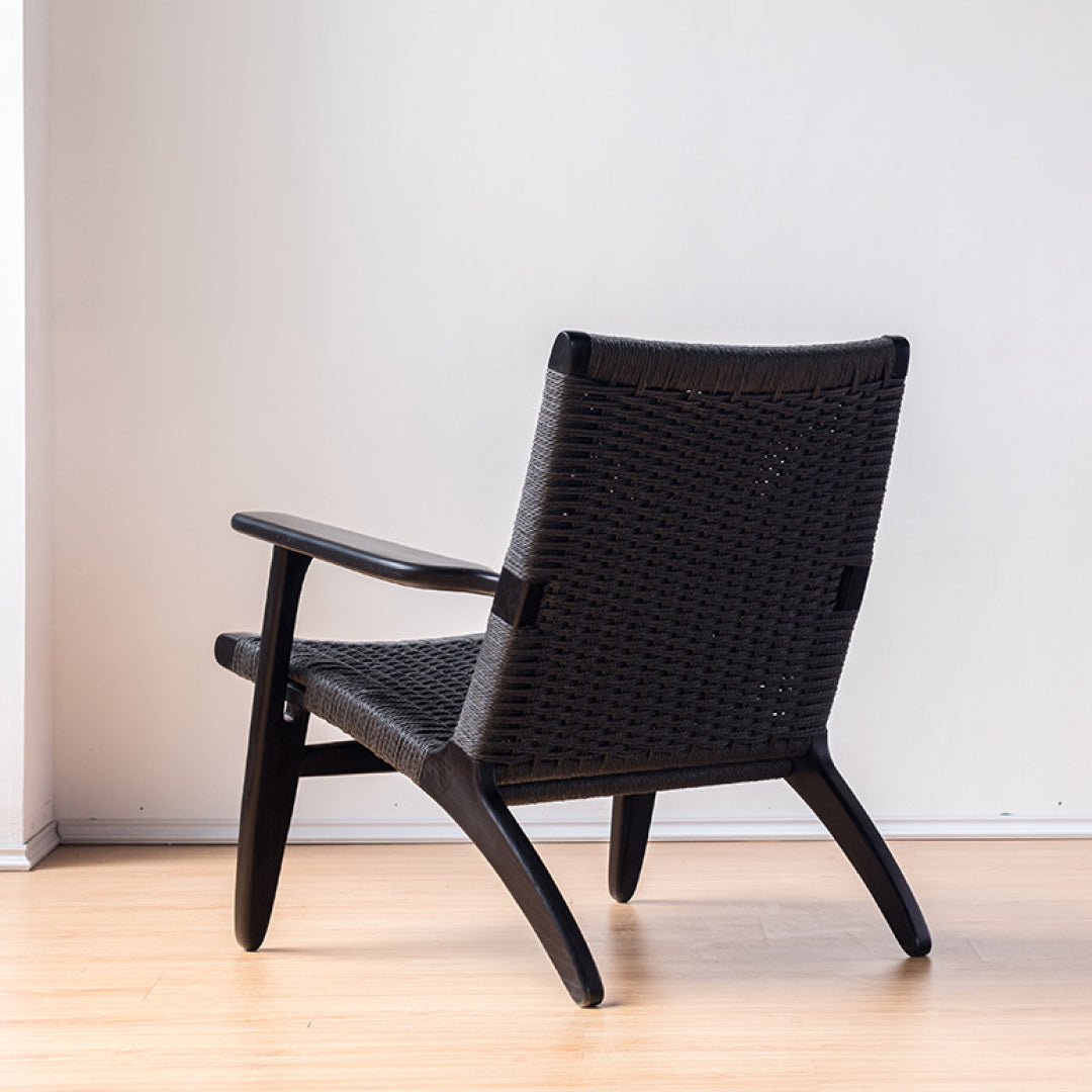 Adeline Braided Armchair, Black